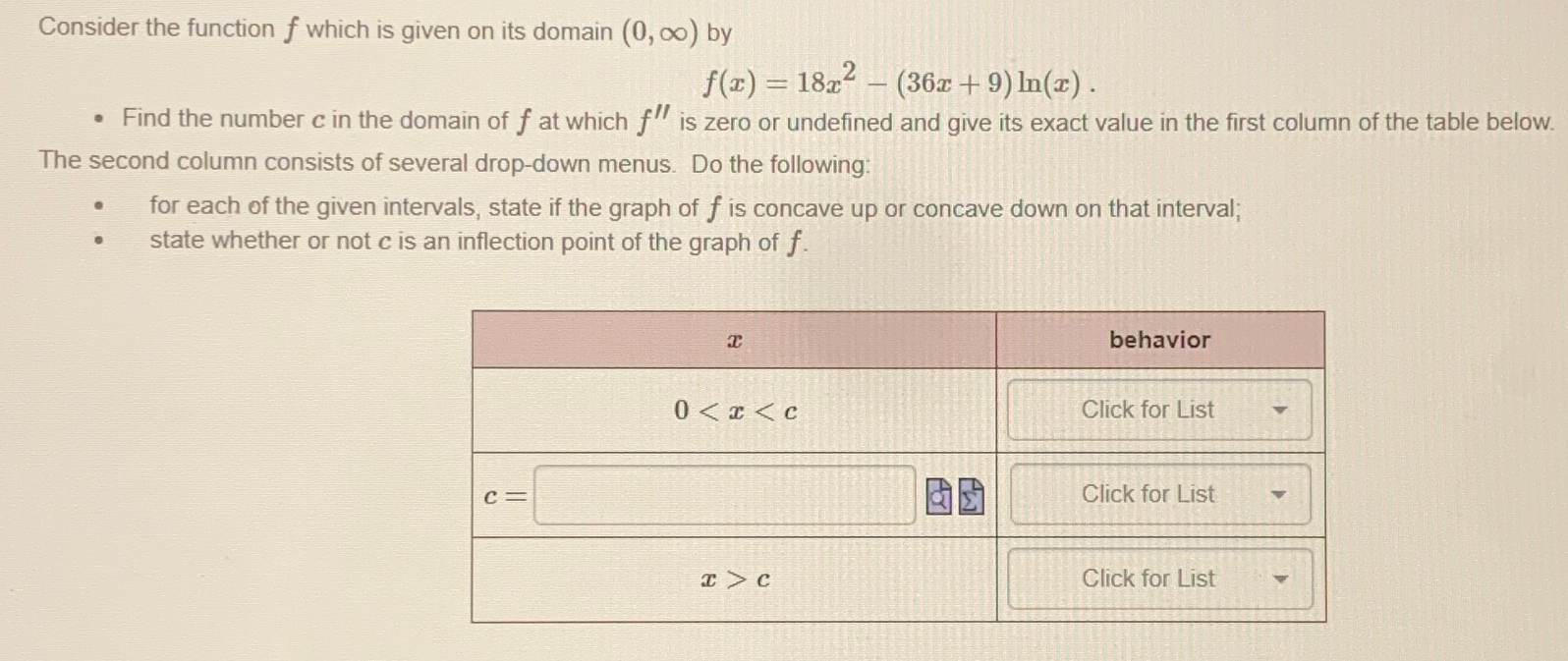 Solved Consider the function f ﻿which is given on its domain | Chegg.com