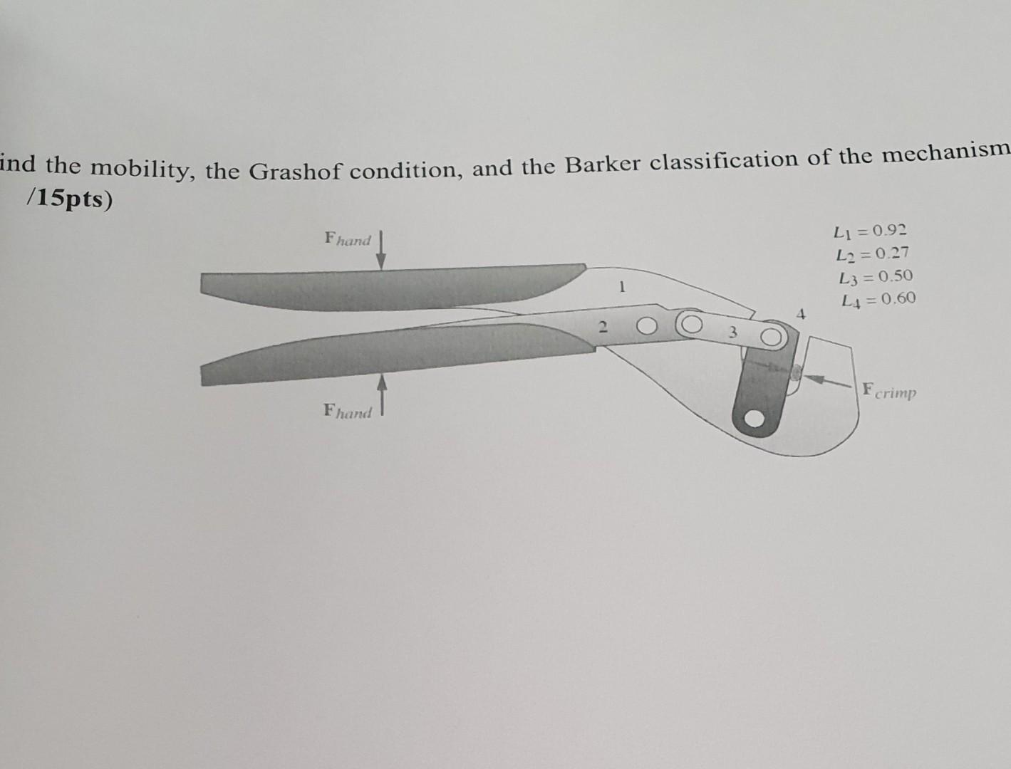 Solved and the mobility, the Grashof condition, and the | Chegg.com
