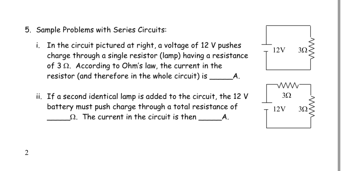Solved Sample Problems with Series Circuits:i. ﻿In the | Chegg.com