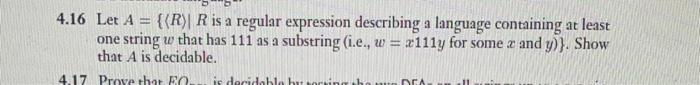 16 Let A={ R ∣R is a regular expression describing a | Chegg.com