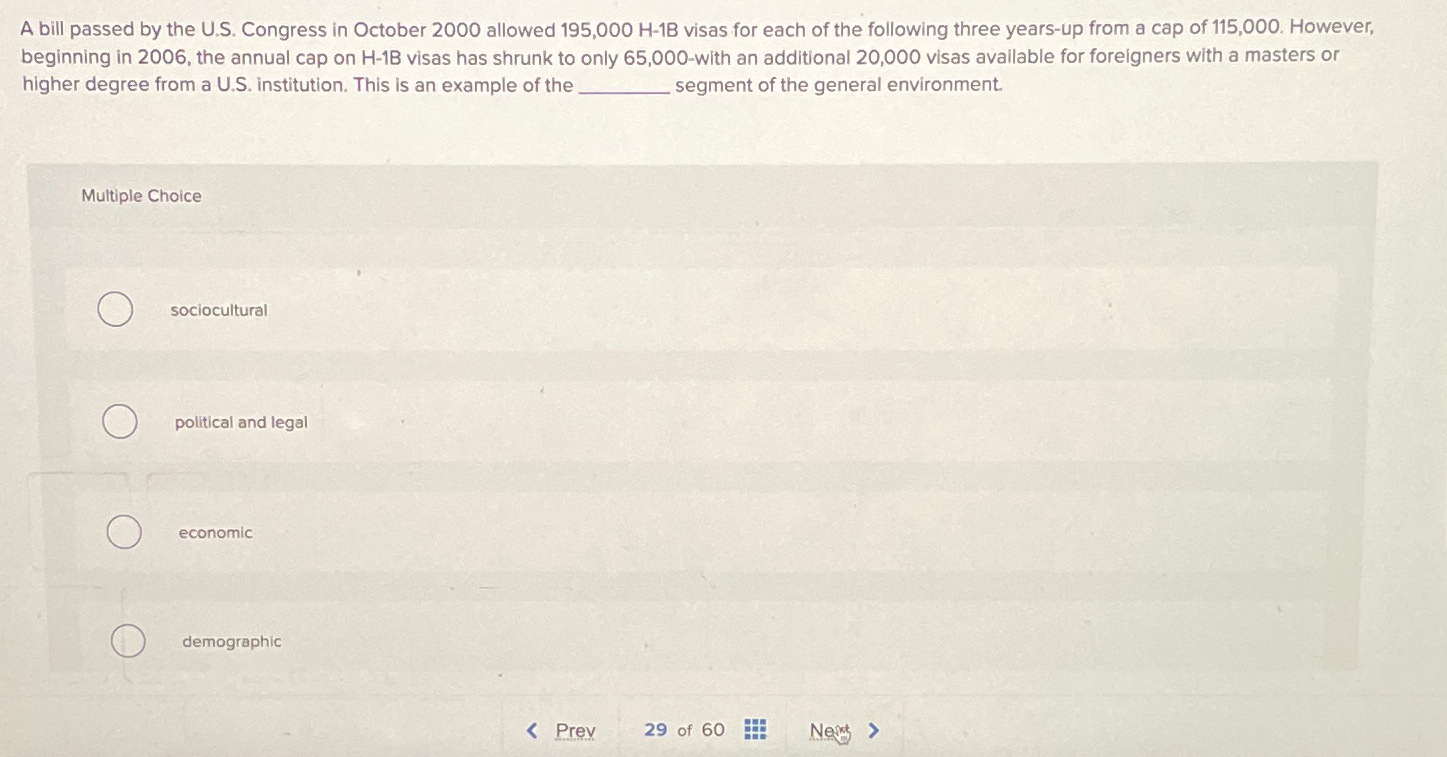 Solved A bill passed by the U.S. ﻿Congress in October 2000 | Chegg.com