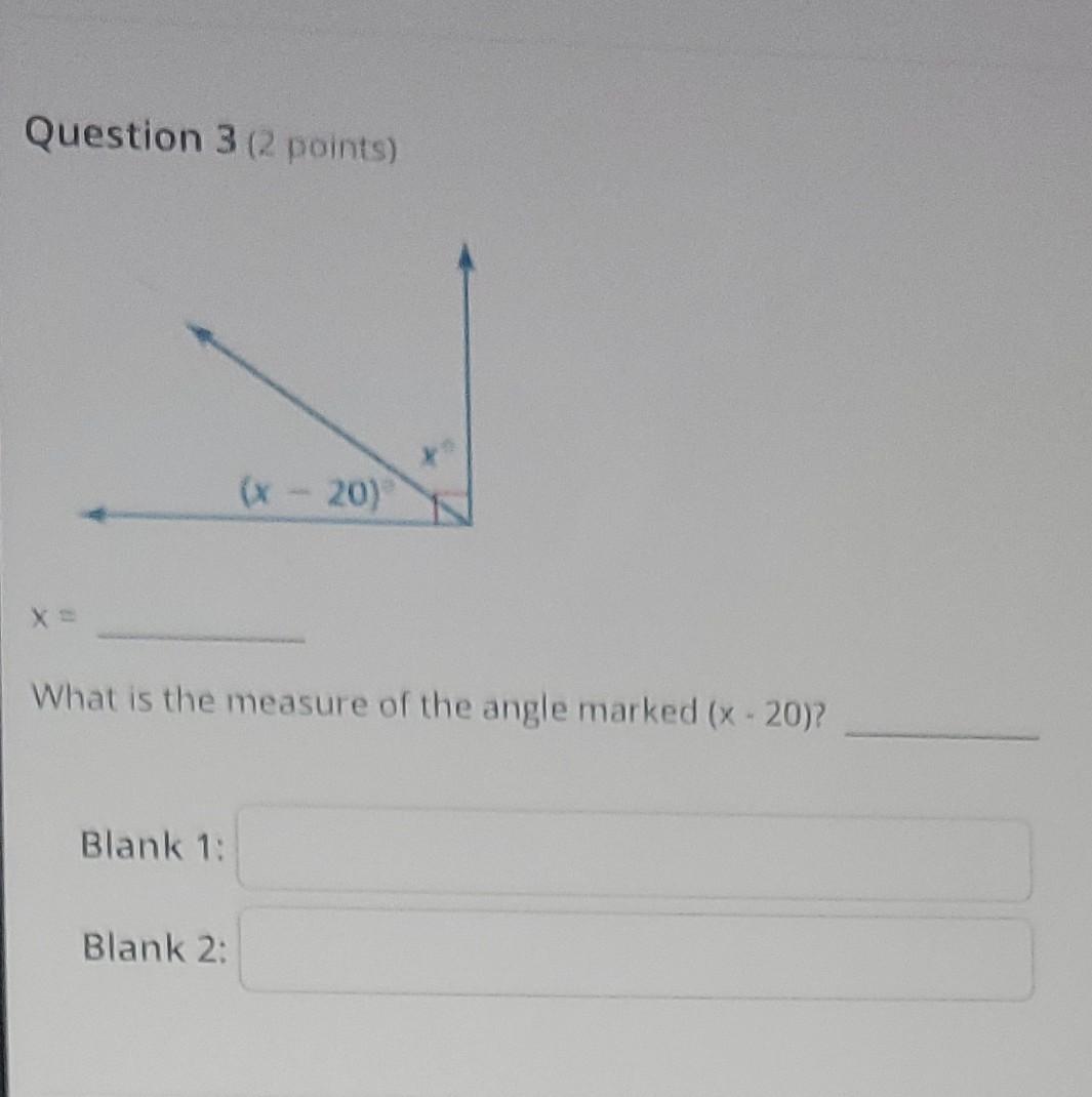 Solved Question 3(2 points) x= What is the measure of the | Chegg.com