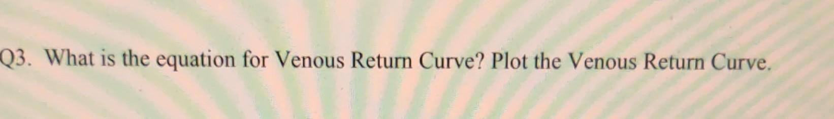 Solved Q3. What is the equation for Venous Return Curve? | Chegg.com