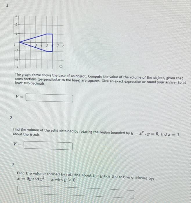 Solved The graph above shows the base of an object. Compute | Chegg.com