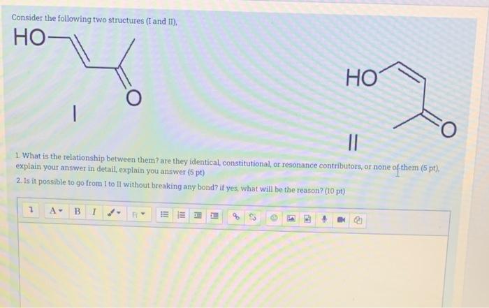 Solved Consider the following two structures (I and II), 1. | Chegg.com