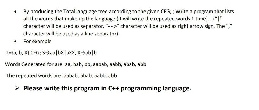 Solved By producing the Total language tree according to the | Chegg.com