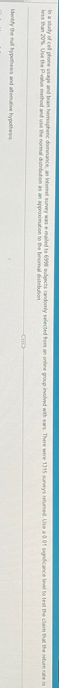 Solved less than 20%. ﻿Use the P-value method and use the | Chegg.com