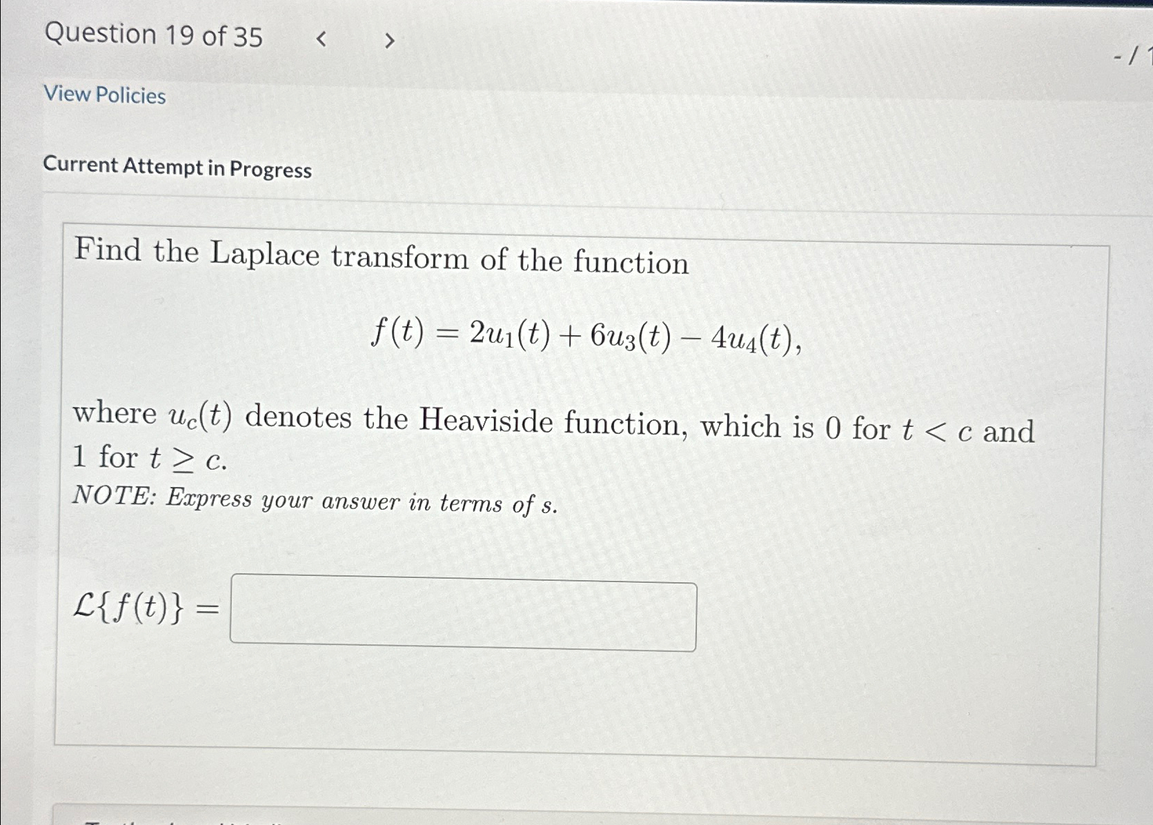 Solved Question 19 ﻿of 35View PoliciesCurrent Attempt in | Chegg.com