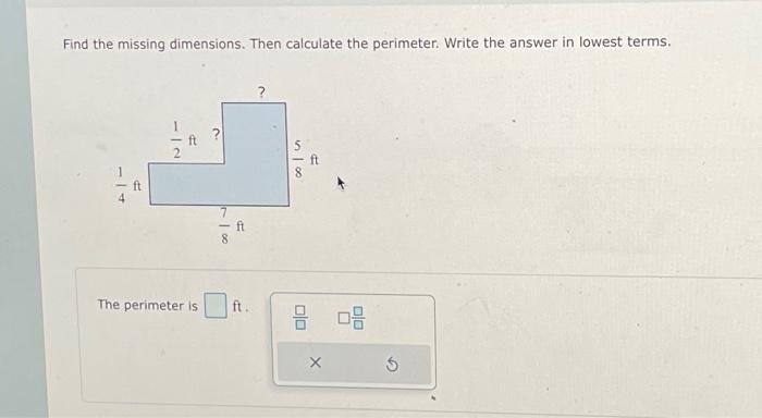 Solved Find the missing dimensions. Then calculate the | Chegg.com