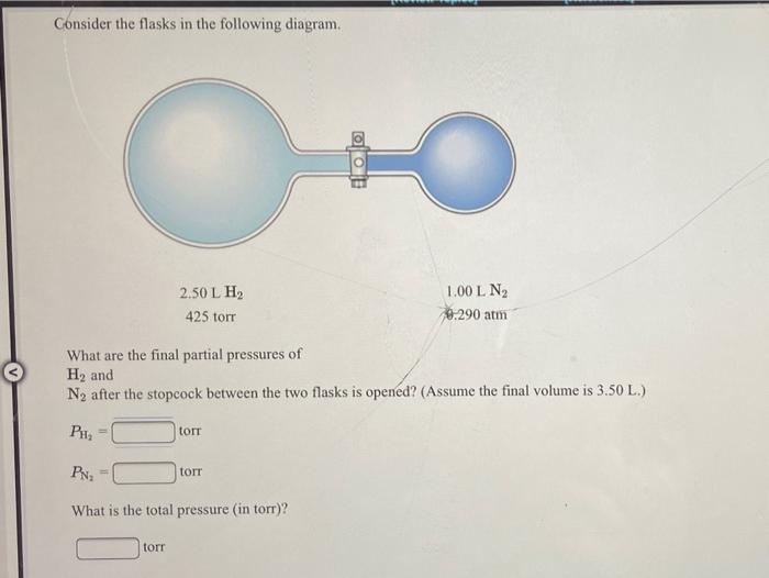 Solved Consider the flasks in the following diagram. 2.50 L | Chegg.com