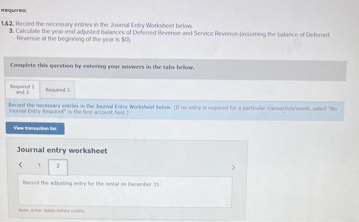 Solved 1.\&2. Record the necessary entries in the Joumal | Chegg.com