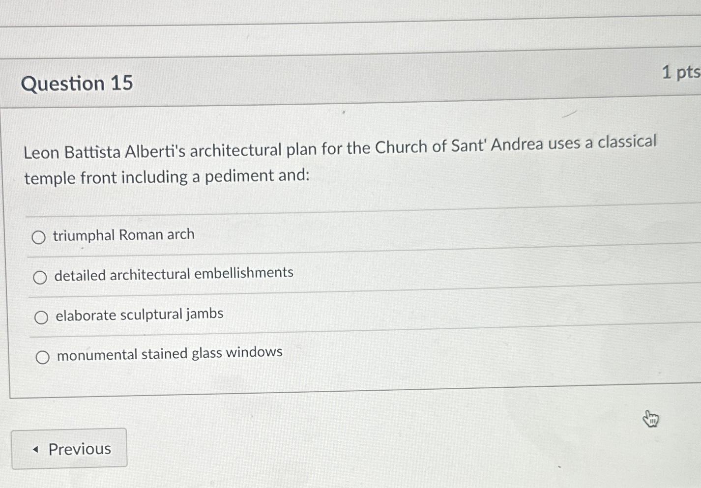 Solved Question 15Leon Battista Alberti's architectural plan | Chegg.com