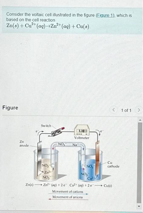 Solved Consider the voltaic cell illustrated in the figure | Chegg.com