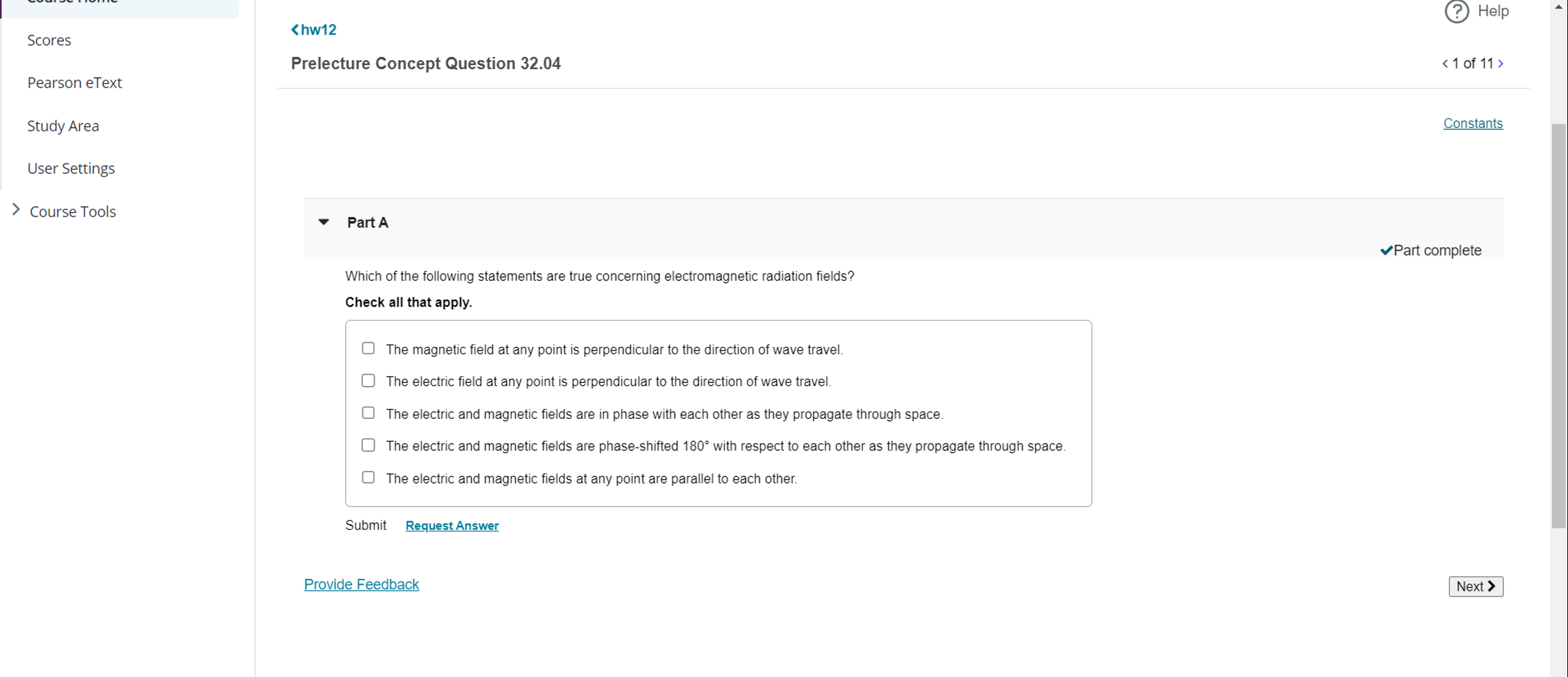 Solved 180° ﻿with respect to ﻿each other as ﻿they propagate | Chegg.com