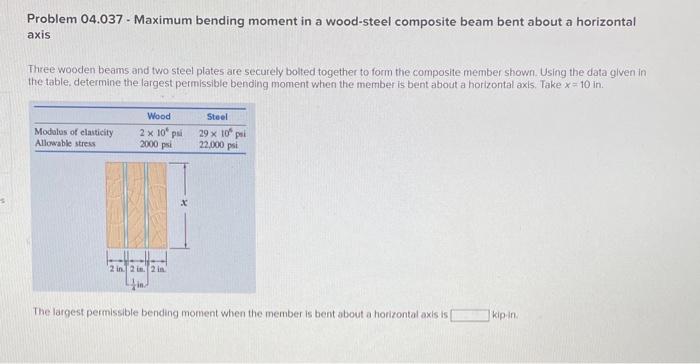 Solved Problem 04.037. Maximum bending moment in a | Chegg.com