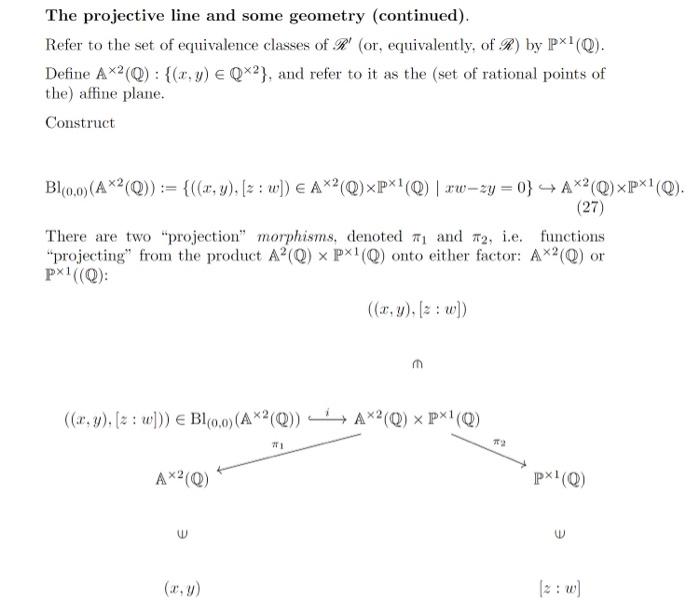 The projective line and some geometry. With the set | Chegg.com