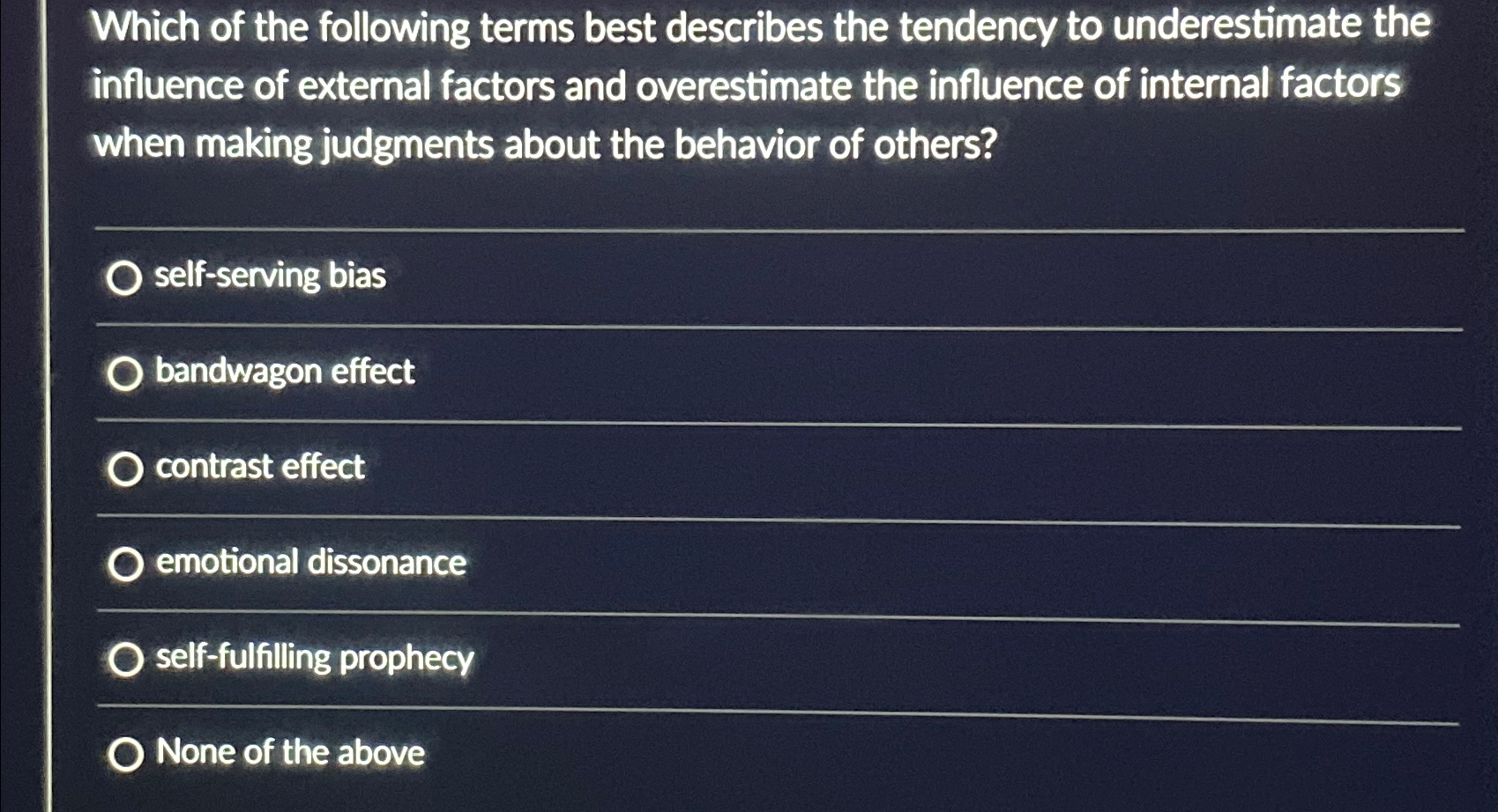Solved Which of the following terms best describes the | Chegg.com