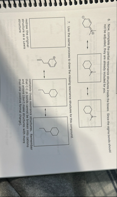 Solved Now, complete the partial resonance structures inside | Chegg.com