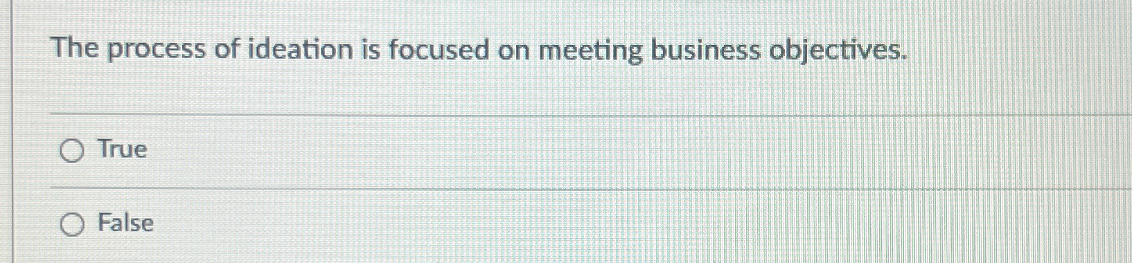 Solved The process of ideation is focused on meeting | Chegg.com