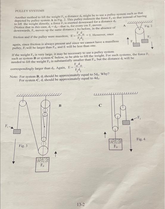 8. Part II- Pulley Systems 7. Questions: 1. What | Chegg.com