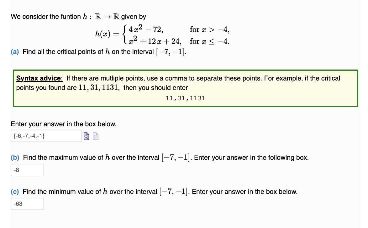 provide the maple syntax to get the critical points, | Chegg.com