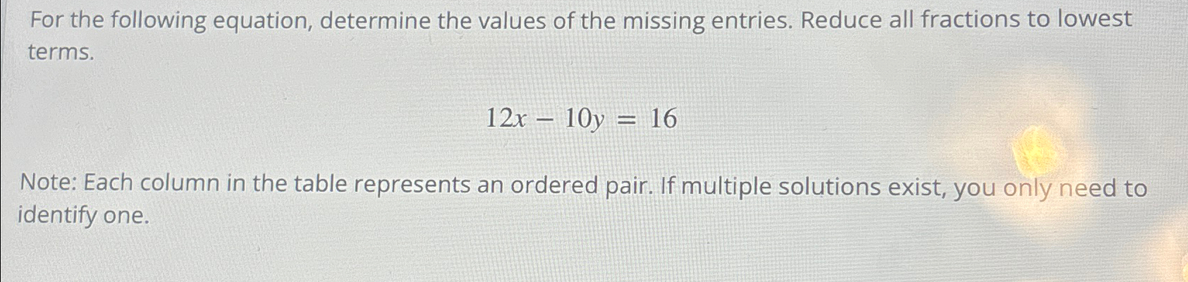 Solved For the following equation, determine the values of | Chegg.com