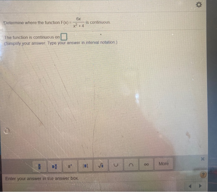 Solved Determine where the function F(x)= is continuous The | Chegg.com