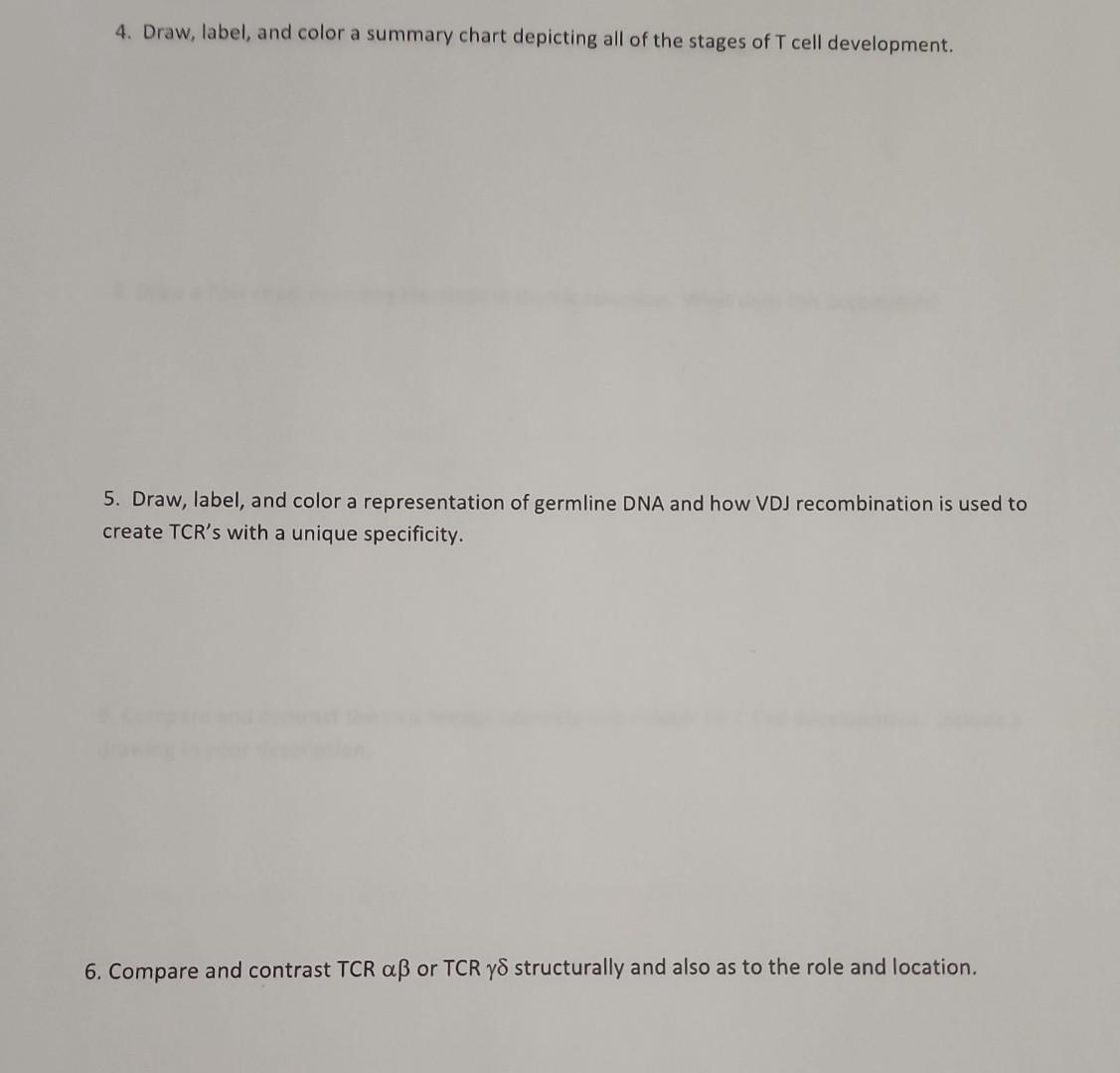 4. Draw, label, and color a summary chart depicting | Chegg.com