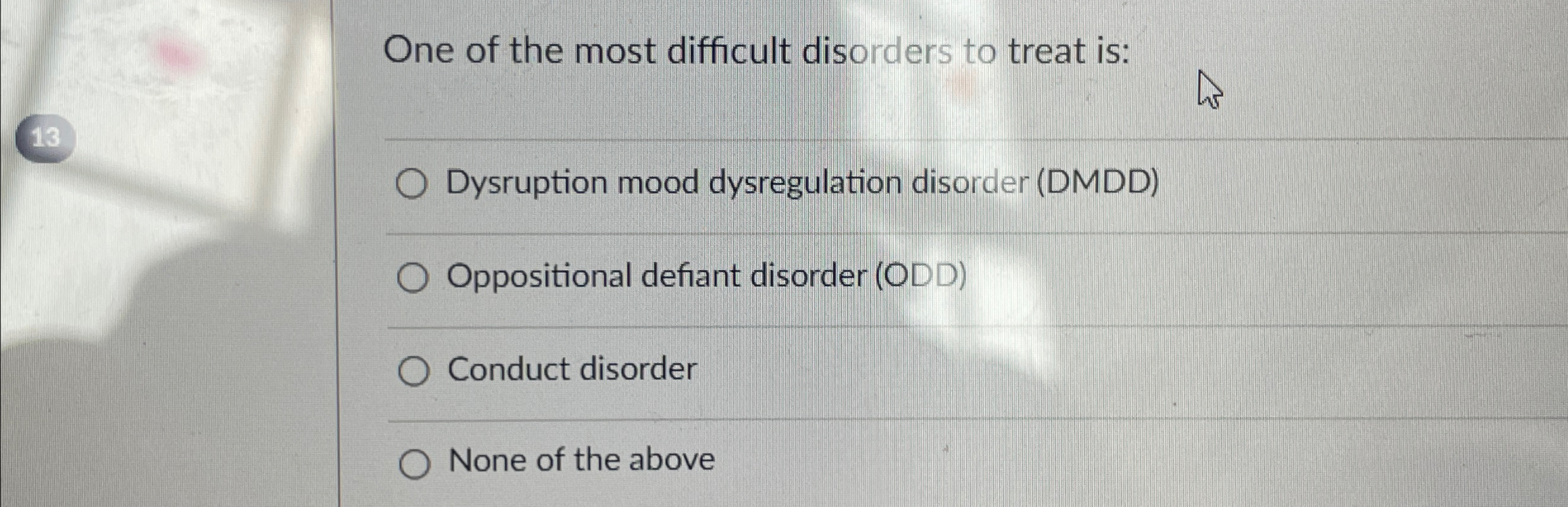 Solved One of the most difficult disorders to treat | Chegg.com