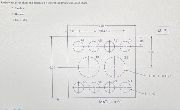 Solved Redraw the given shape and dimension it using the | Chegg.com