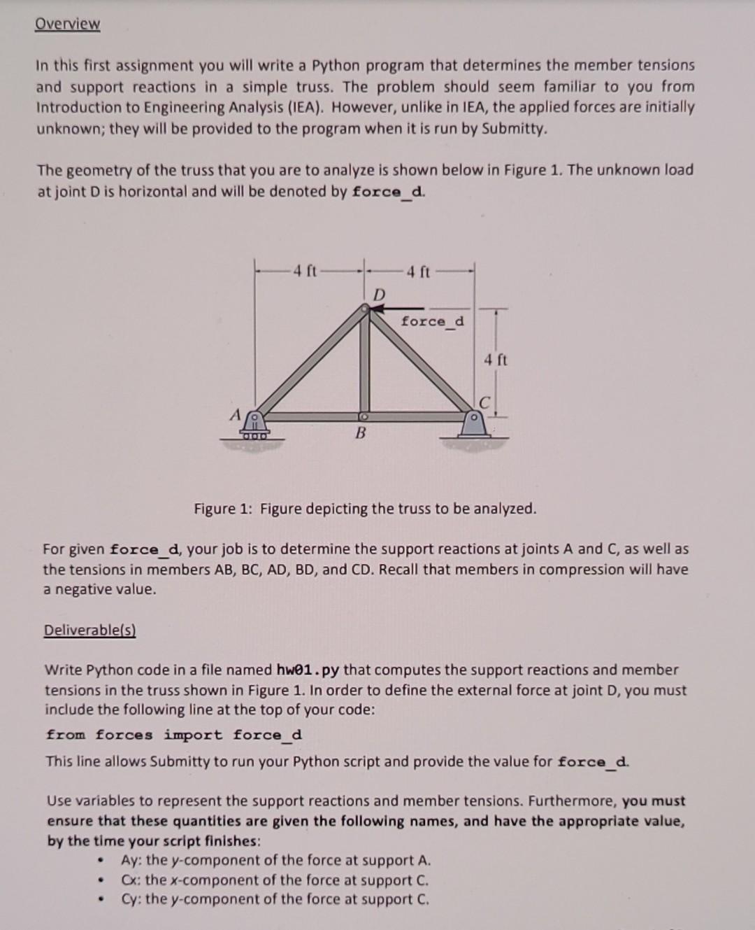 - Tab: the tension in member AB. - Tad: the tension | Chegg.com