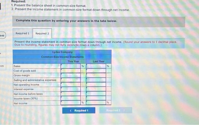 Solved Problem 16-16 (Algo) Common-Size Financial Statements | Chegg.com