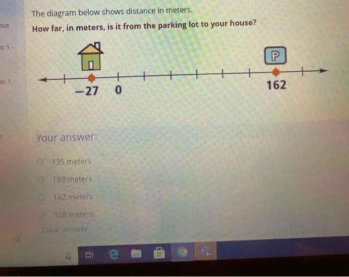 Solved The diagram below shows distance in meters. How far, | Chegg.com