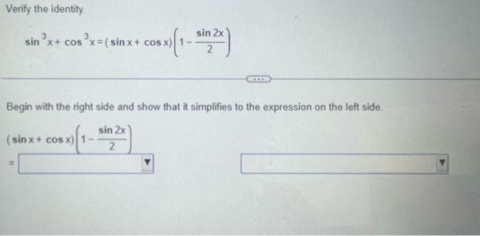 Solved Verify the identity. | Chegg.com