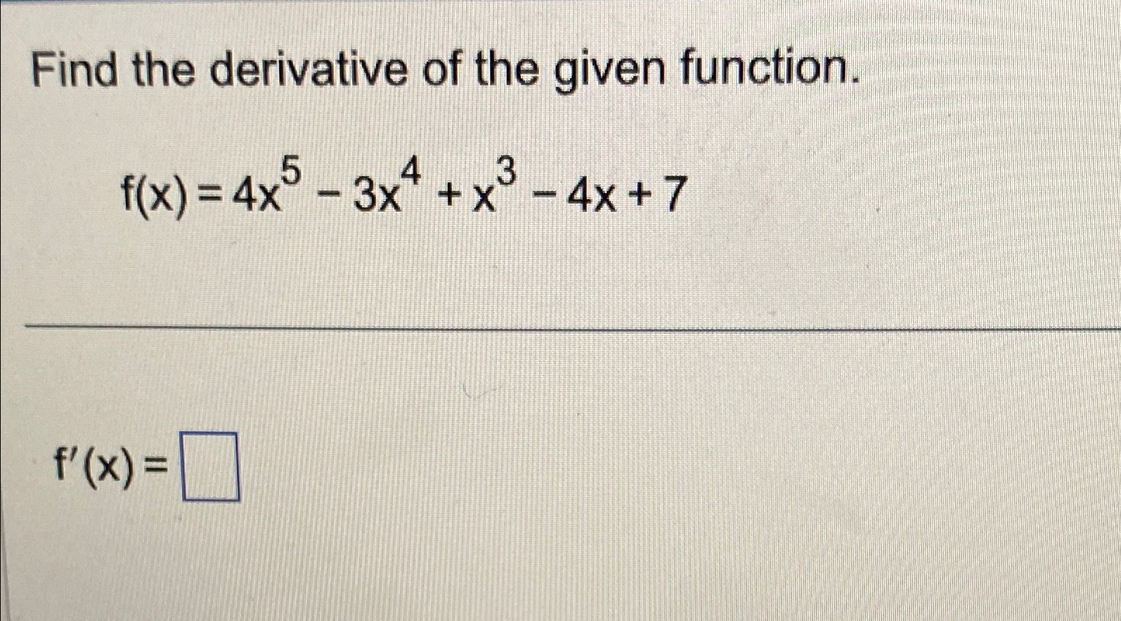 Solved Find the derivative of the given | Chegg.com