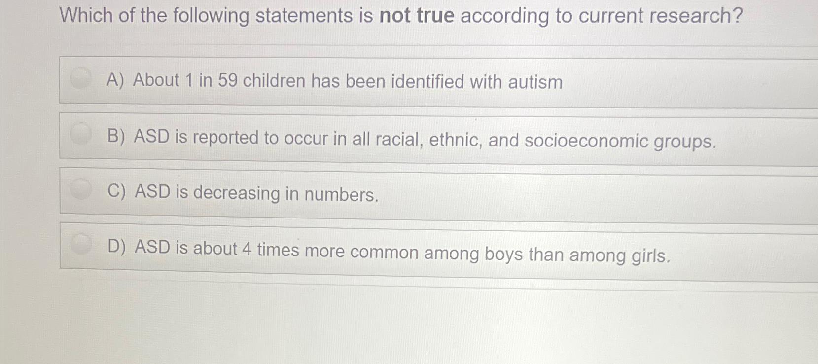 Solved Which of the following statements is not true | Chegg.com