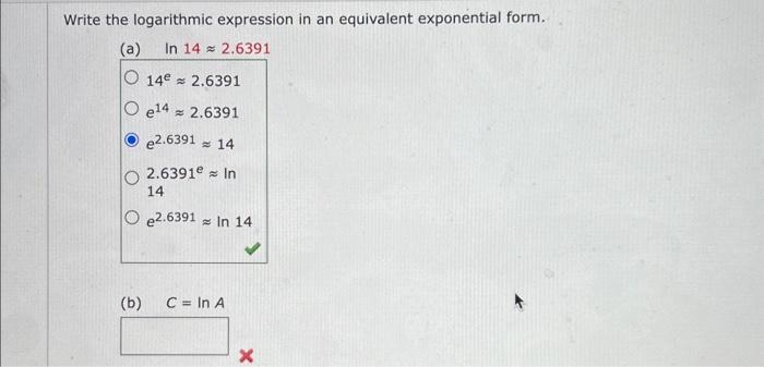 Solved Write the logarithmic expression in an equivalent | Chegg.com