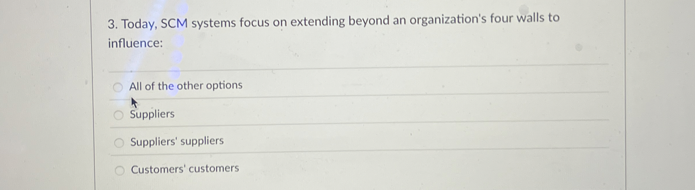 Solved Today, SCM systems focus on extending beyond an | Chegg.com