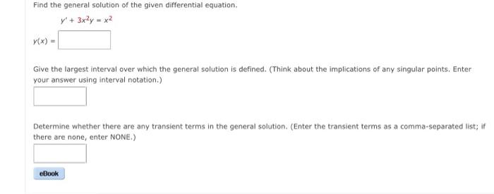 Solved Find the general solution of the given differential | Chegg.com