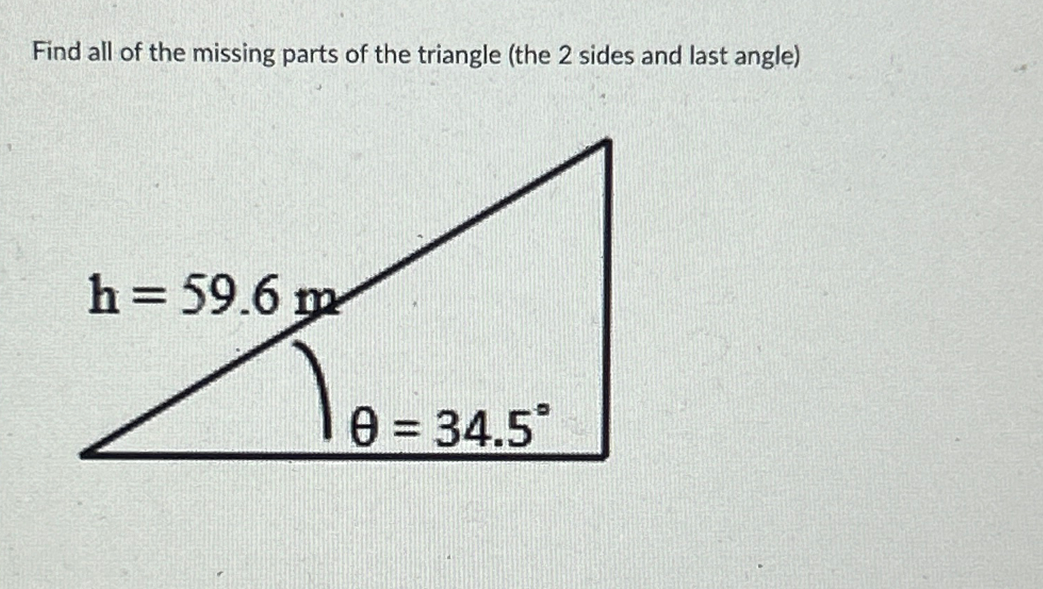 Solved Find all of the missing parts of the triangle (the 2 | Chegg.com