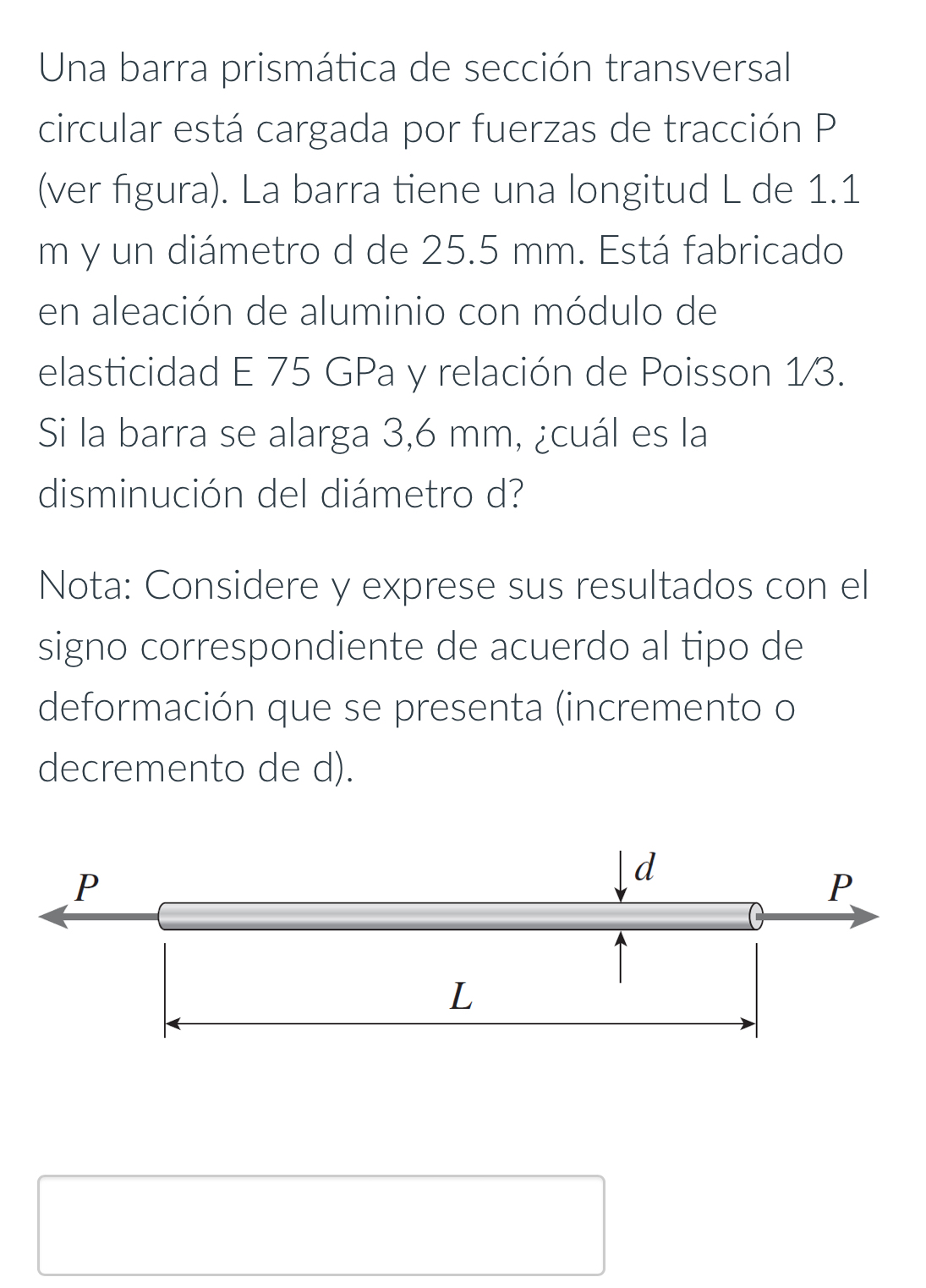 Solved Una barra prismática de sección transversal circular | Chegg.com