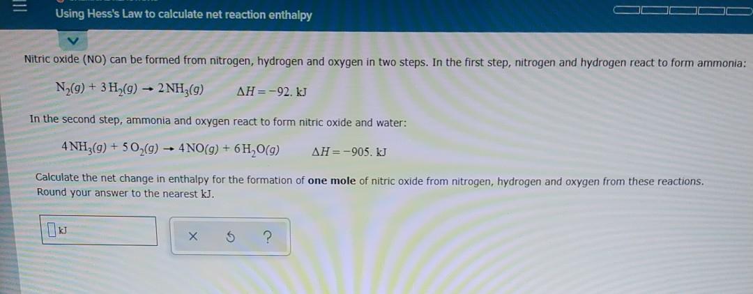Solved Using Hess's Law to calculate net reaction enthalpy | Chegg.com