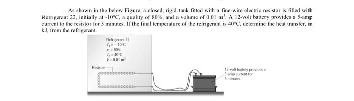 Solved As shown in the below Figure, a closed, rigid tank | Chegg.com