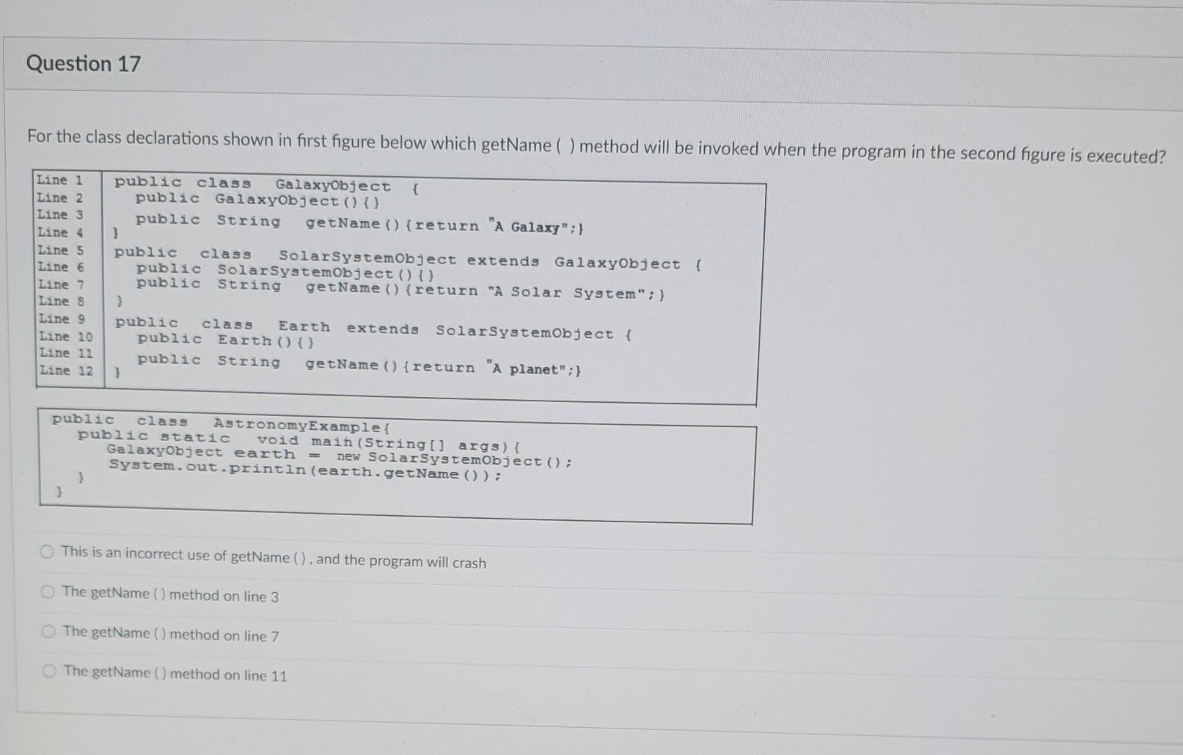 Solved Question 17 For the class declarations shown in first | Chegg.com