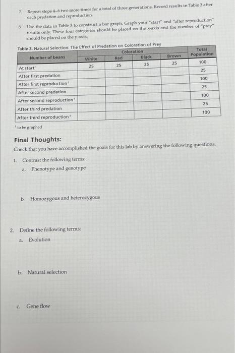 Solved 7. 8. Use the data in Table 3 to construct a bar | Chegg.com