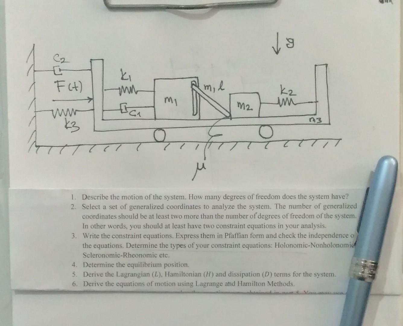 Solved 1. Describe the motion of the system. How many | Chegg.com