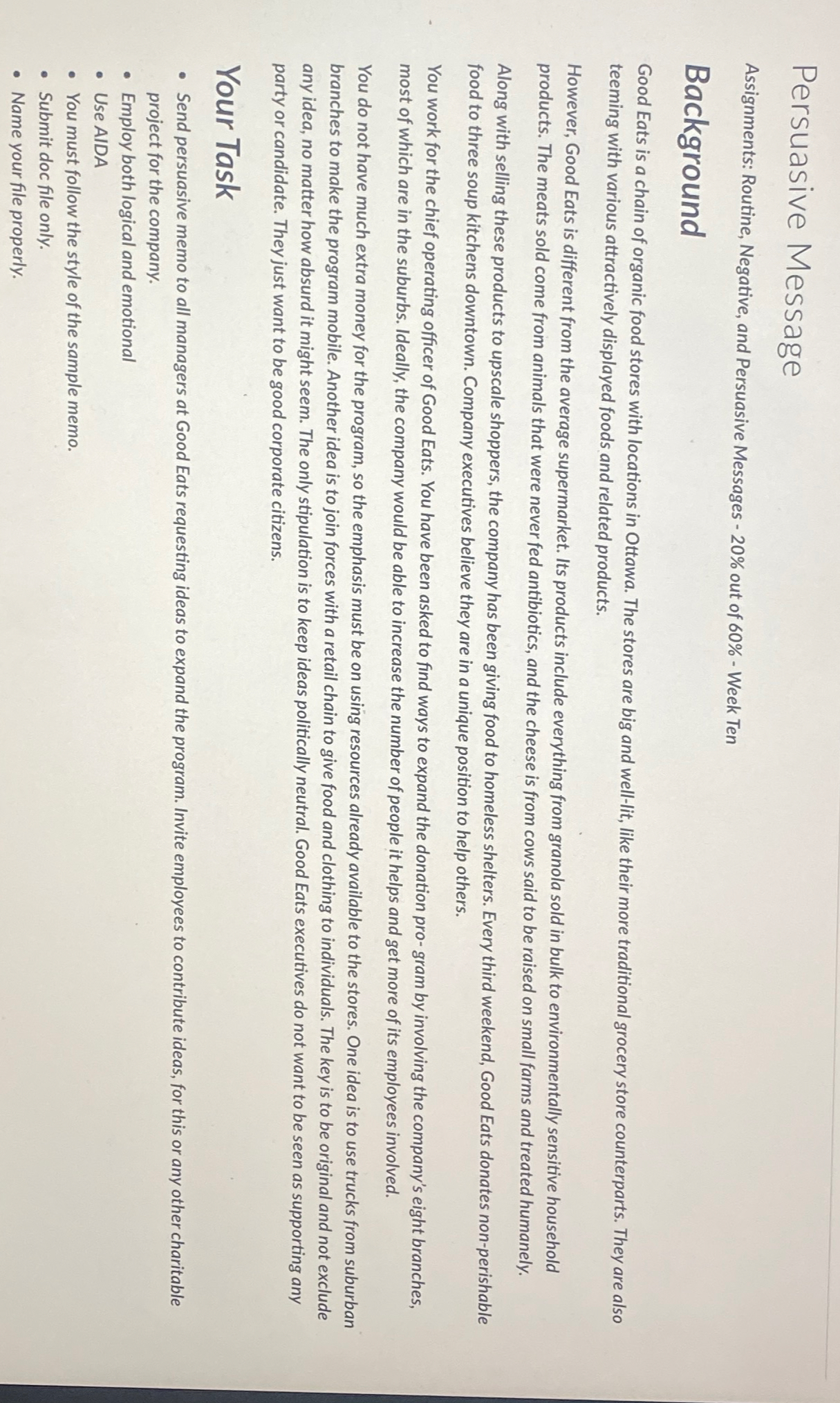 Solved Persuasive MessageAssignments: Routine, Negative, and | Chegg.com