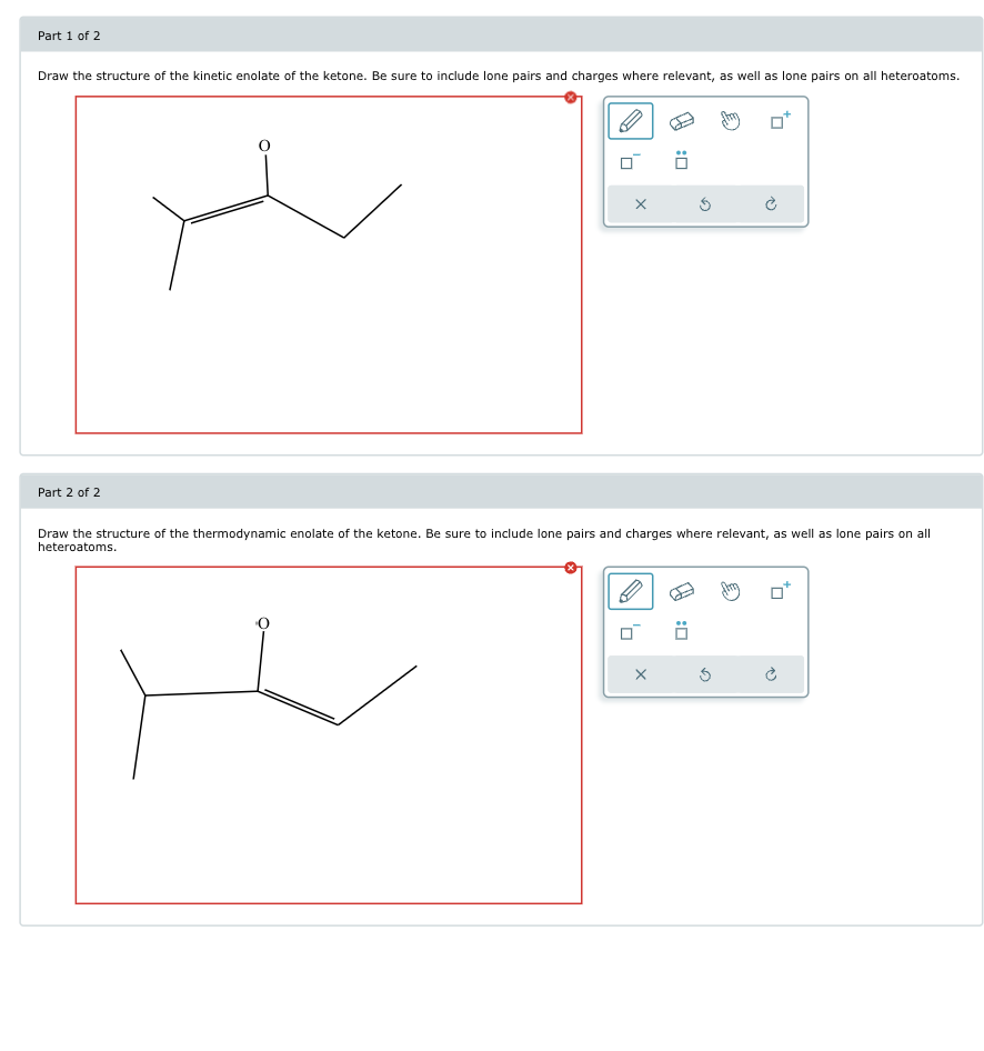 [Solved]: The ketone shown below can enolize, resulting in