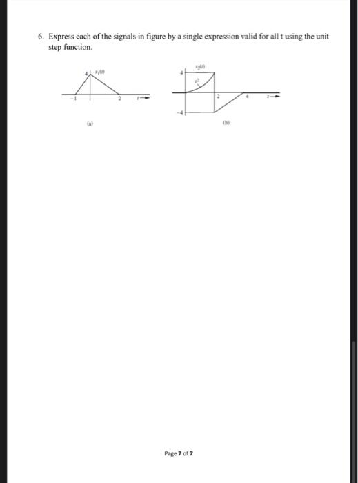 Solved 6. Express each of the signals in figure by a single | Chegg.com
