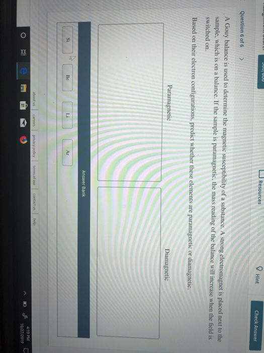 Solved Resources Hint Check Answer Question 6 of 6 > A Gouy | Chegg.com